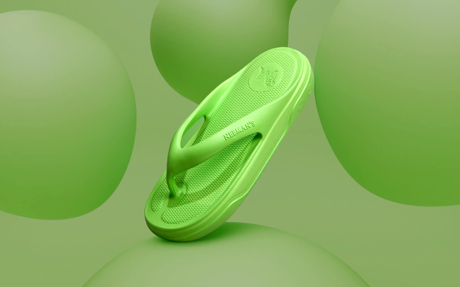 Cushers Flips For Men : Neon Green